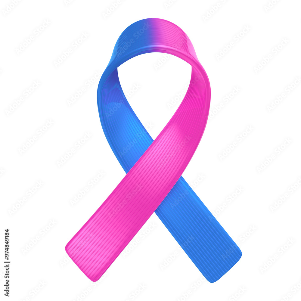 Pink and blue awareness ribbon for gender equality and health awareness ...