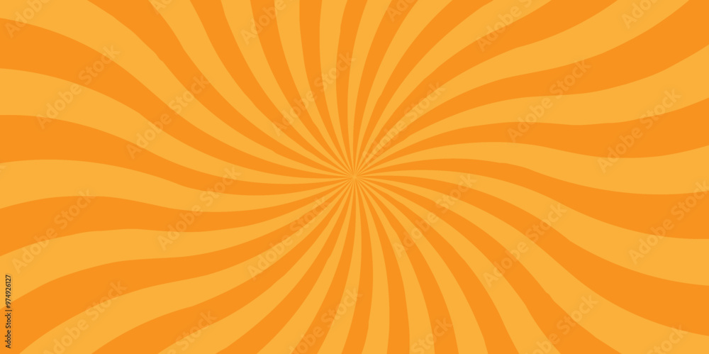 Vector abstract orange sun rays and sunburst backdrop background ...