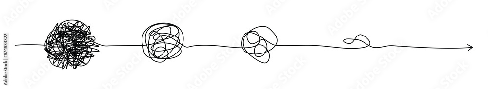 Complex line and Complicated way. Idea thinking process concept. Messy ...