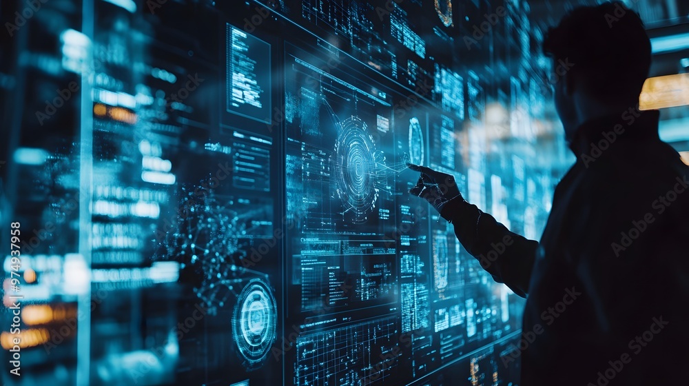 AI system displaying product flaws in real-time on a screen, AI quality ...