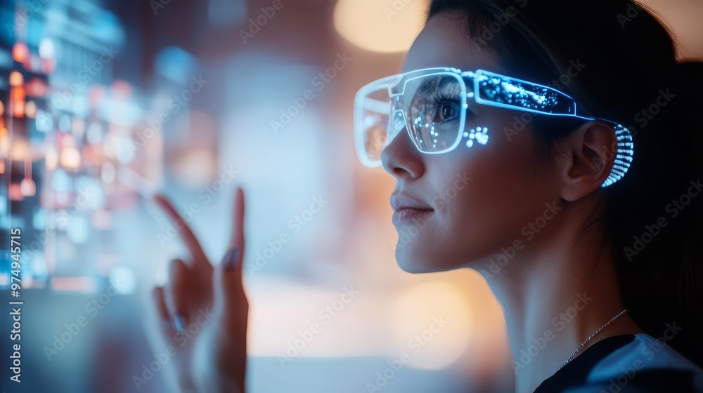 Holographic AI assistant translating languages in real-time at an ...