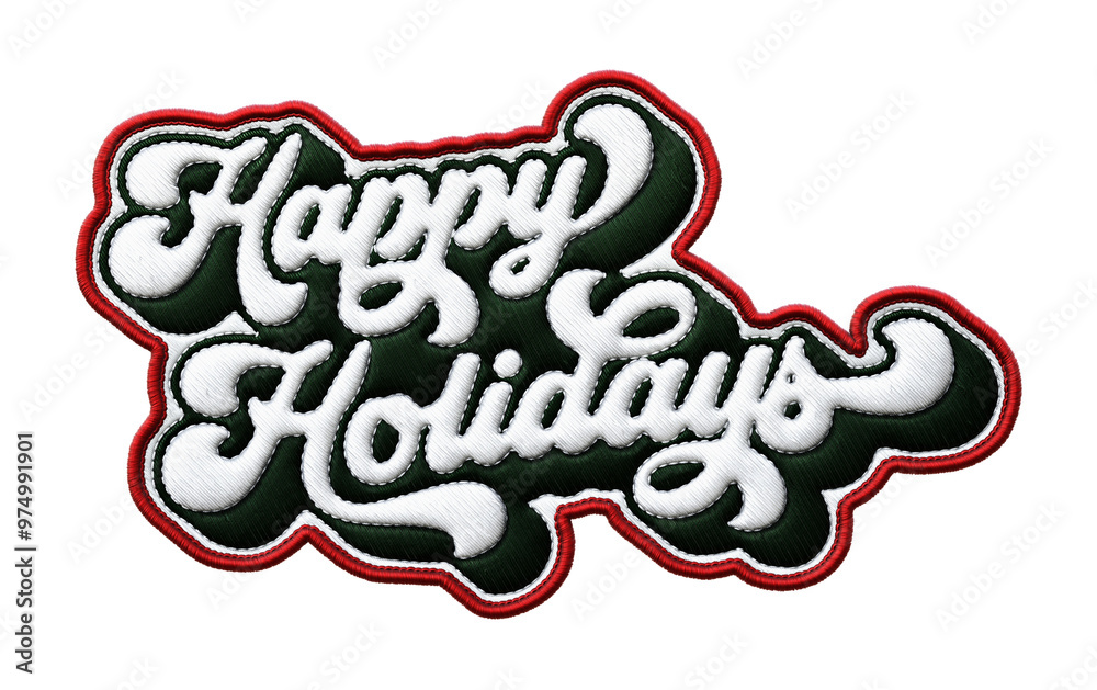 Words ‘Happy Holidays’ written in retro script font with puff ...