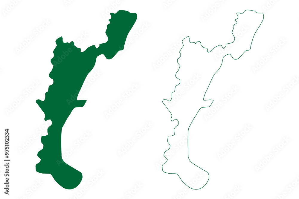 Jiribam district (Manipur State, Republic of India) map vector ...