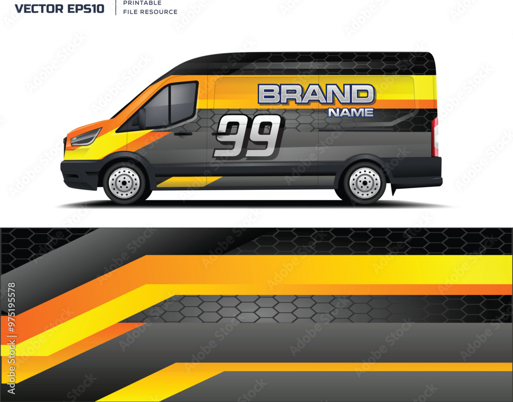 Car van Wrap design for company, decal, wrap, and sticker. abstract ...