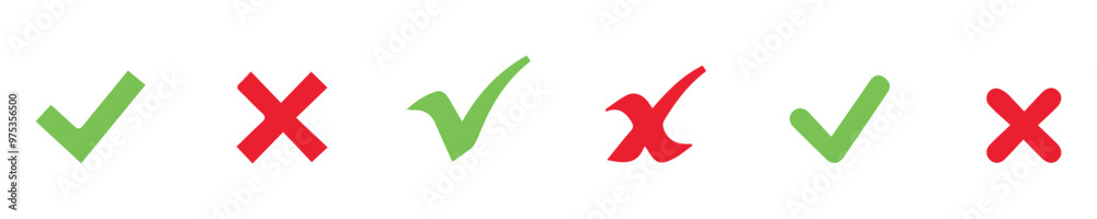 check mark icon button set. check box icon with right and wrong buttons ...