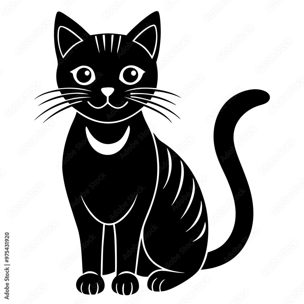 Charming cat vector illustration in cartoon, clipart, and line art ...