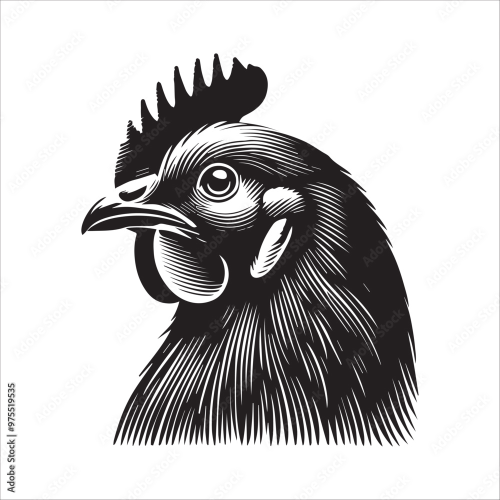 Hen silhouette Clipart - Rhode Island Red chickens head Vector ...