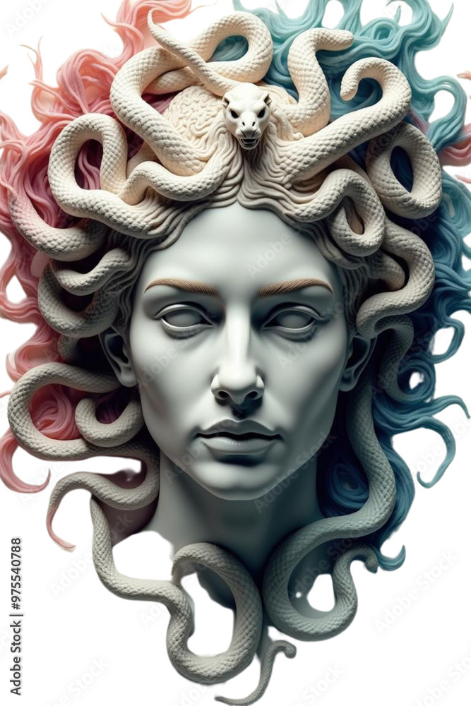 Head Medusa Gorgons on Isolated transparent background png. generated ...