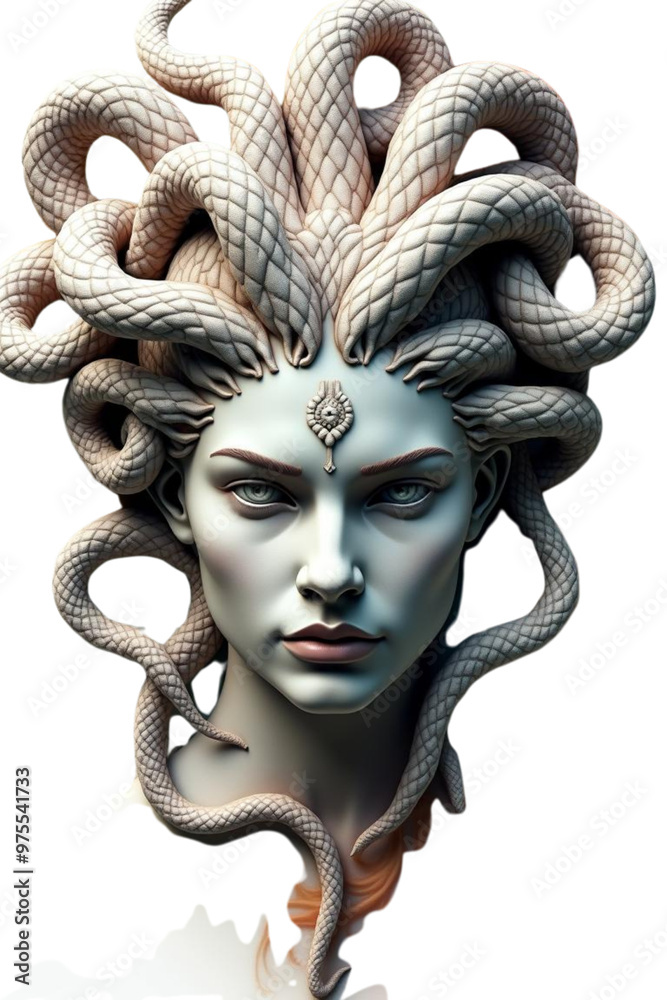 Head Medusa Gorgons on Isolated transparent background png. generated ...