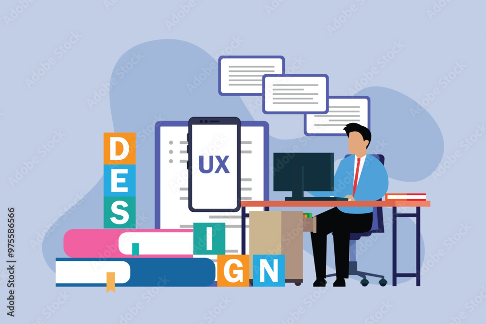 User experience design. Vector illustration. User interface, interface ...