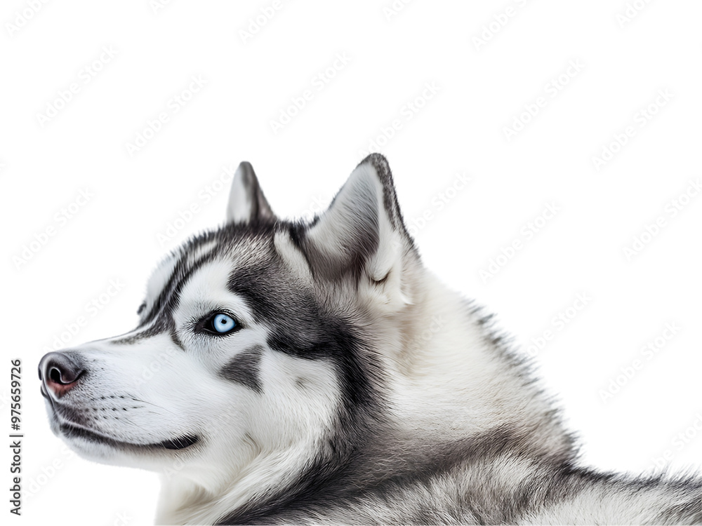 Siberian Husky Dog Looking Back Over its Shoulder Isolate on ...