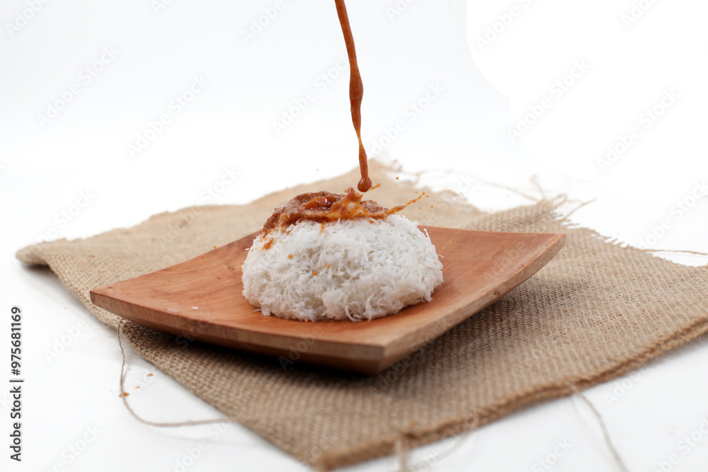 Ketan Kelapa Parut, Indonesian traditional snack, made from steamed ...