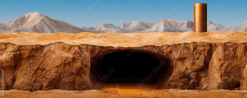 Depiction of insitu leach mining, where chemicals are injected ...