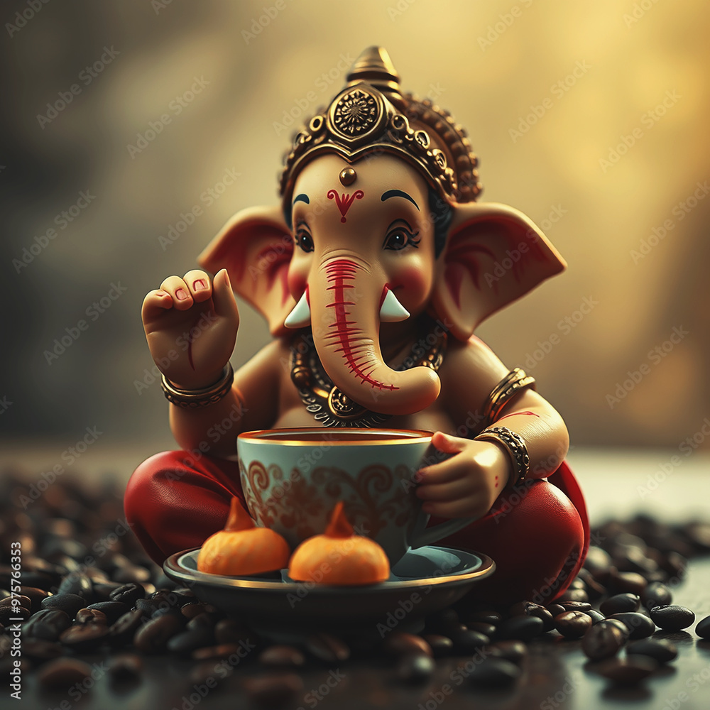 hindu god ganesh lord ganesh sculpture on nature background. celebrate ...