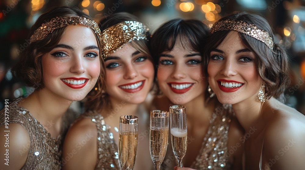 vintage champagne party with roaring twenties flair, featuring elegant ...