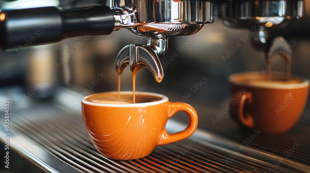 Efficient espresso machine operation, brewing a perfect cup of coffee ...