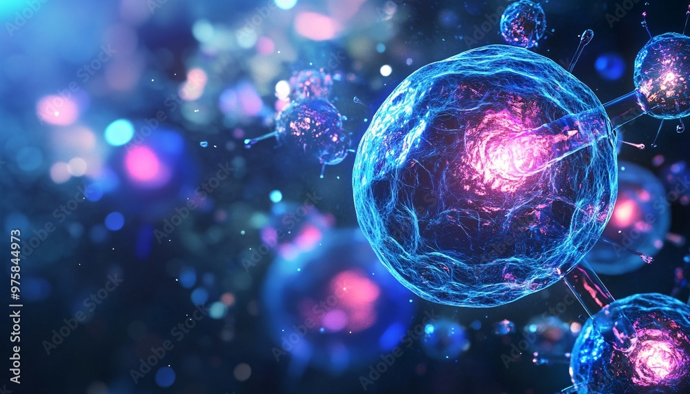 Stylized representation of a cell structure showcasing intricate ...