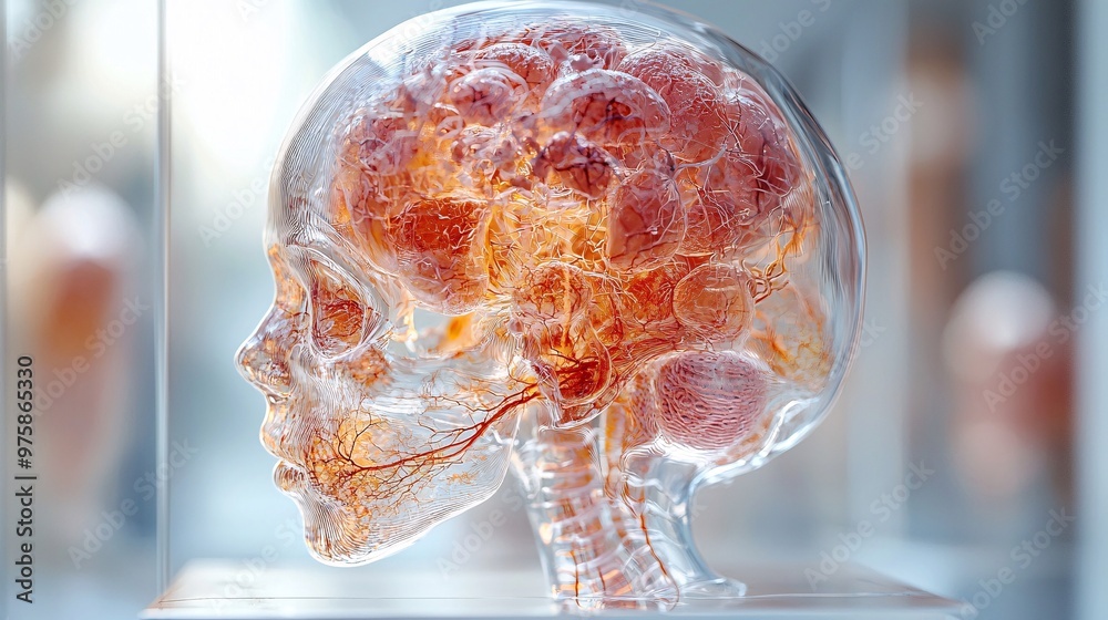 Ilustración de Stock Design a 3D model of the fetal nervous system ...