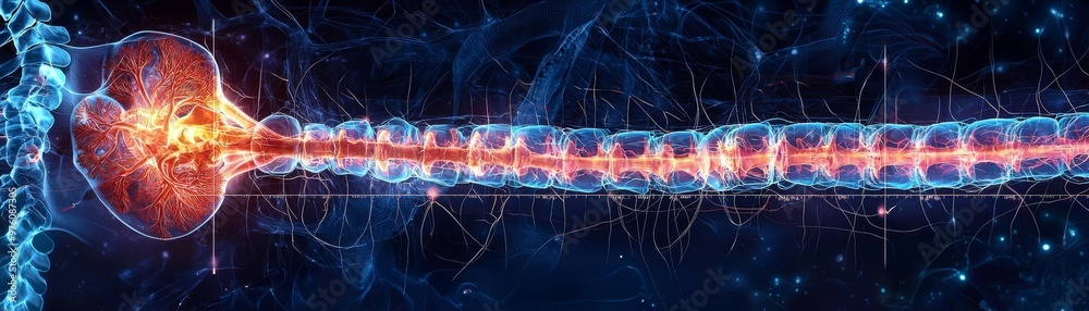 MRI precision resolution concept. High-definition MRI cross-section ...