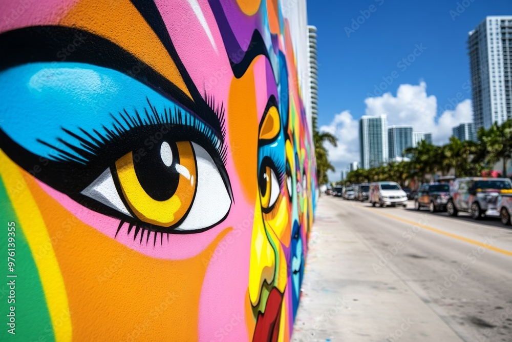 Miami Street Art and Graffiti represented in an art-themed infographic ...