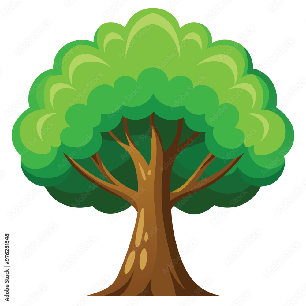 Tree Vector illustration clipart cartoon style png on white background ...
