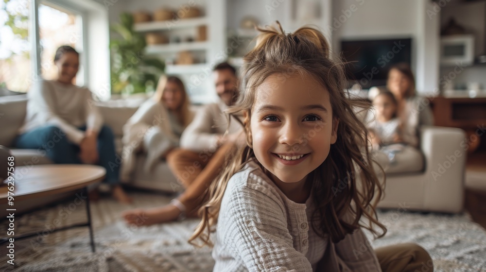 Design an image of a family enjoying a game of hide and seek, with ...