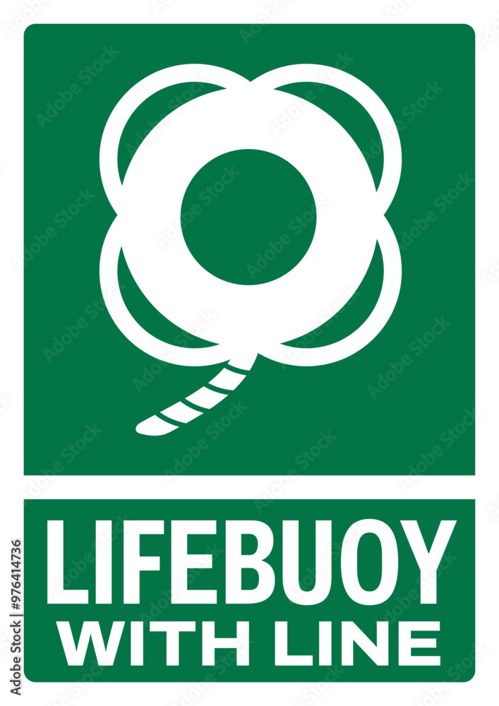 ISO emergency and first aid safety signs text variation_lifebuoy with ...