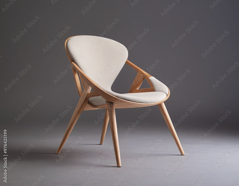 aesthetic chair design, with unique wooden pattern, hand rest shape ...