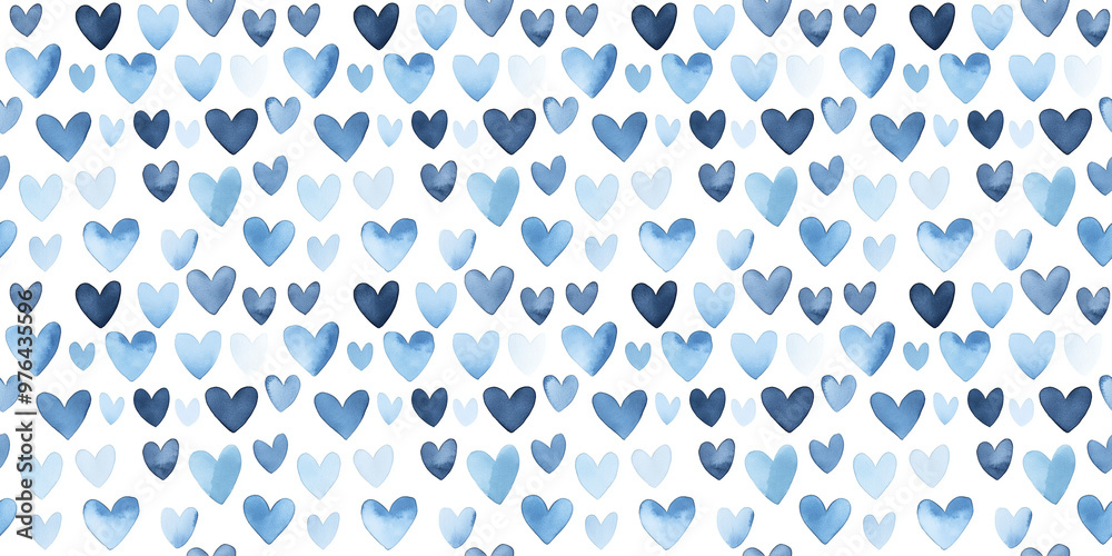 powder blue and slate blue color hearts seamless pattern, clean surface ...
