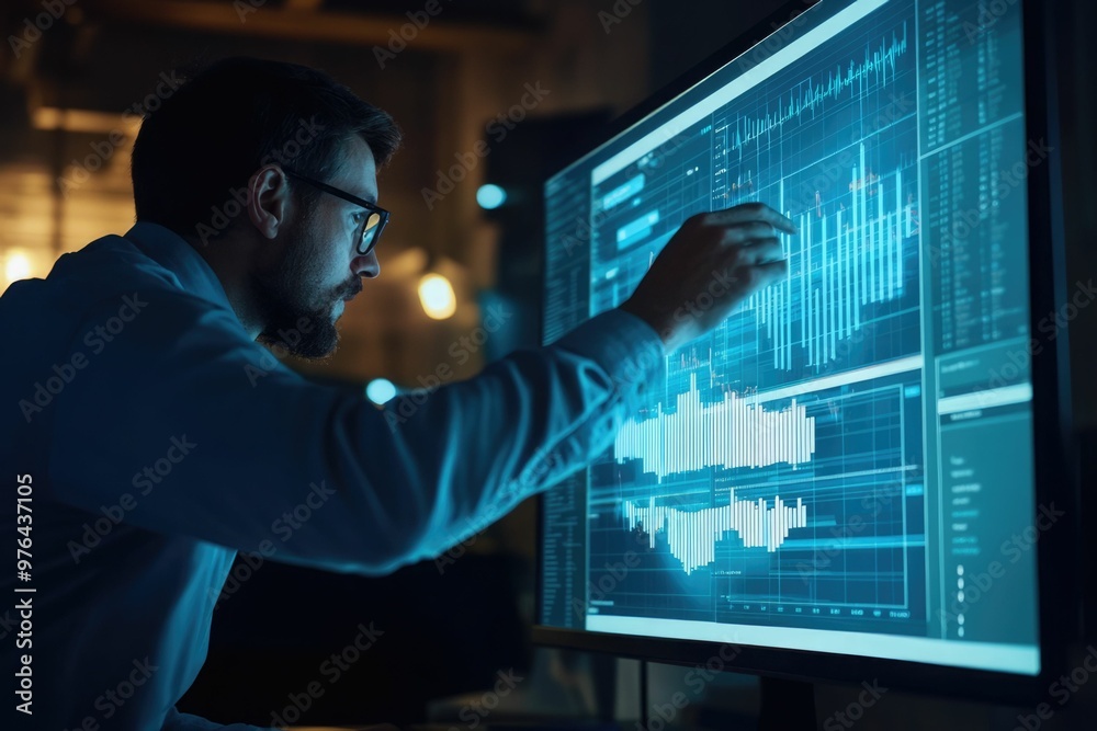 Businessman follow up progress of project work by using weekly gantt ...