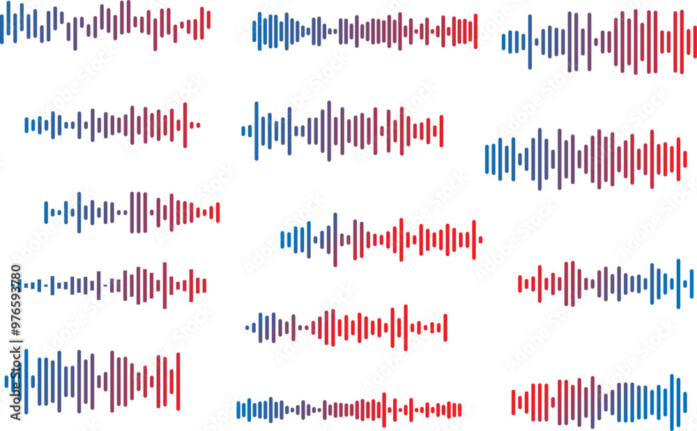 Sound wave icon, podcast player interface, music symbol, sound wave ...