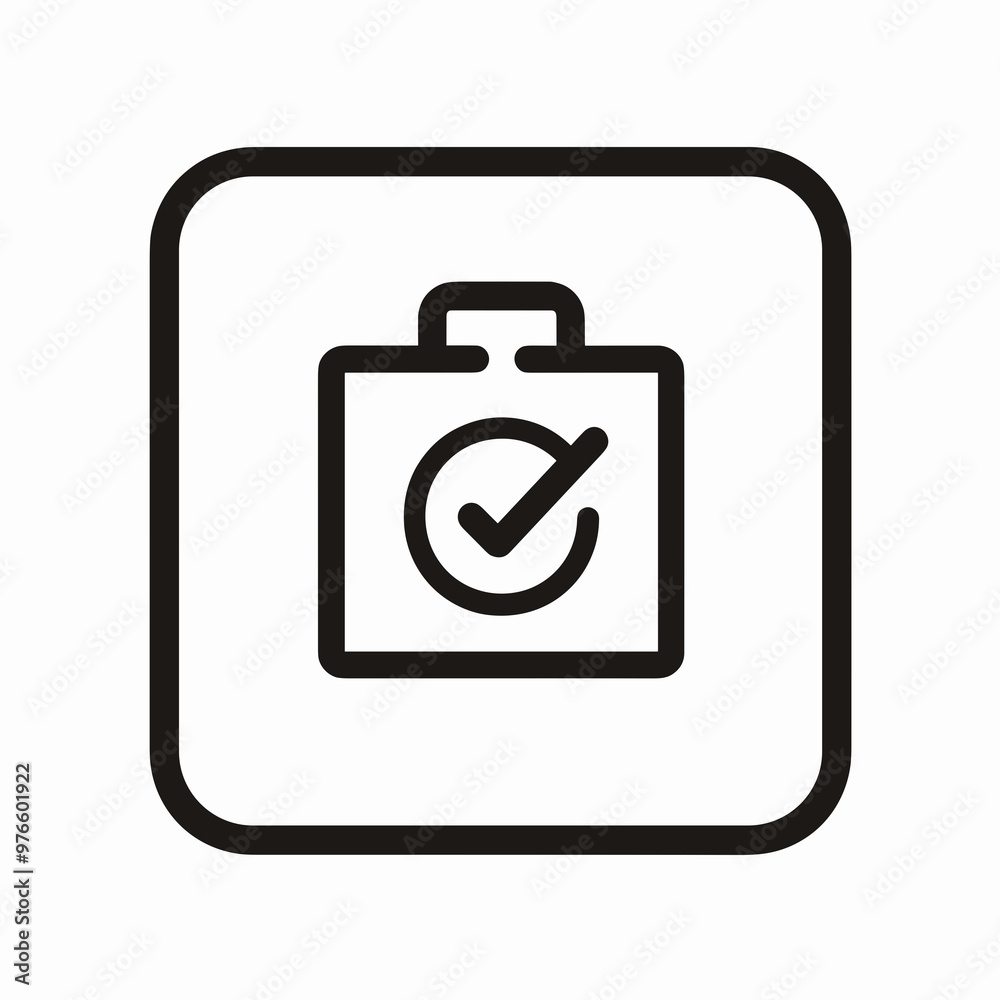 This icon features a briefcase with a check mark symbol inside ...