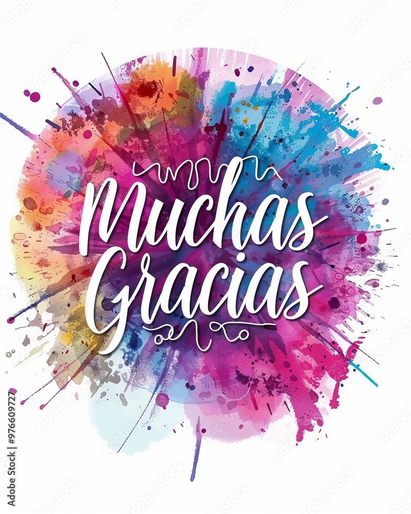 Muchas gracias - Thank you very much in Spanish. Modern calligraphy ...