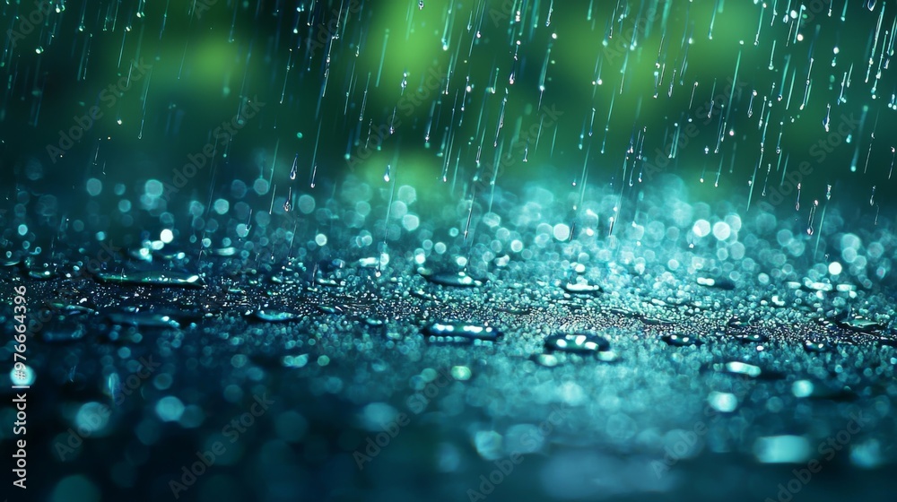Rainfall update on a smart device screen, close-up, holographic display ...