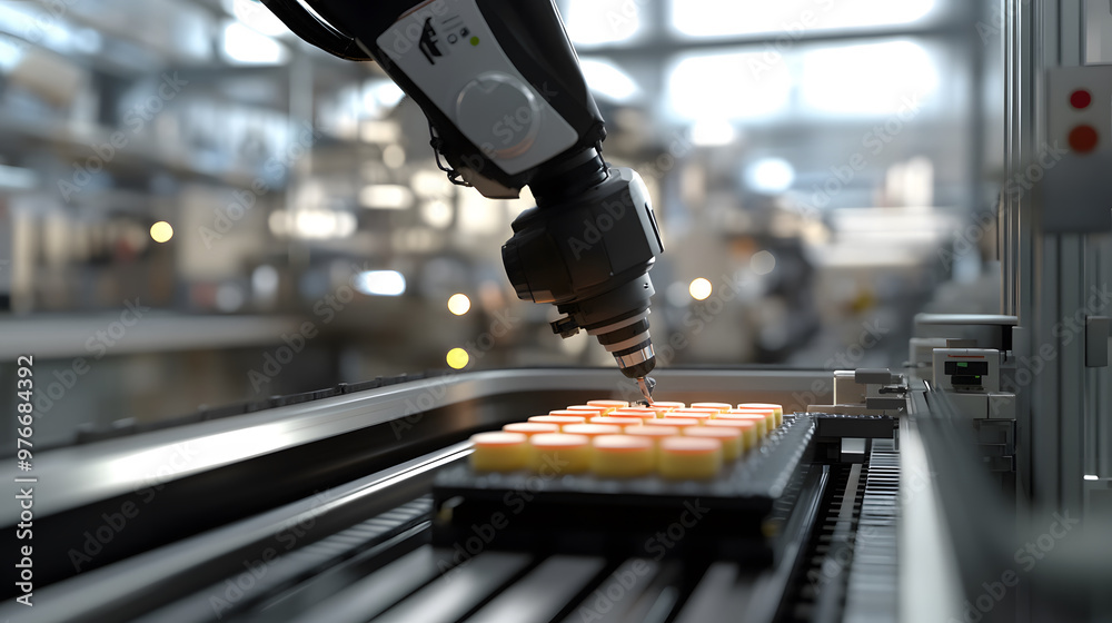 Automated robotic arm applying precision in manufacturing process ...