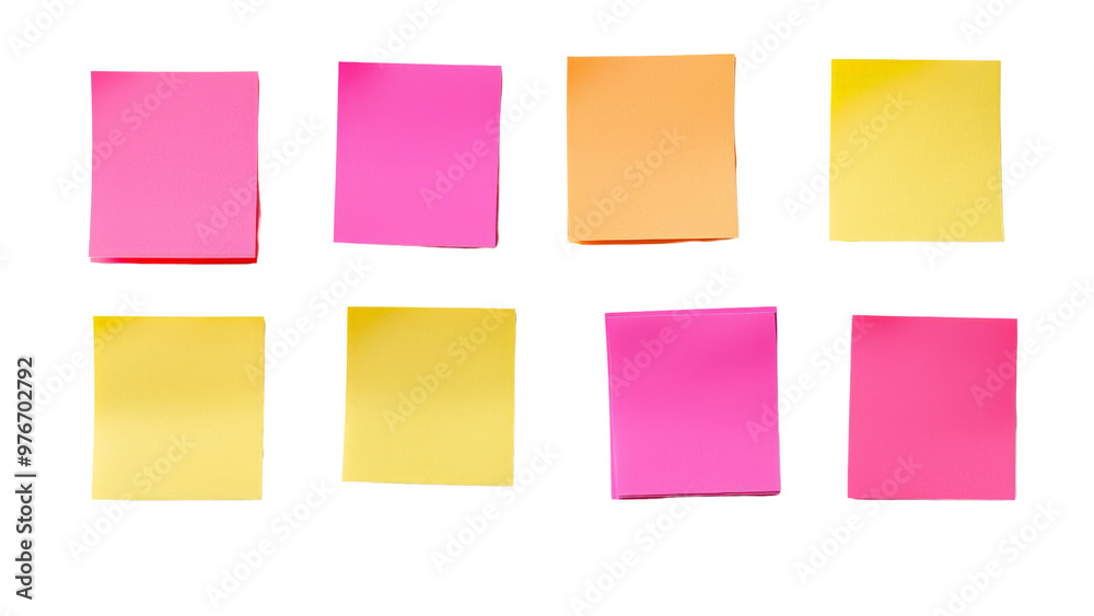 Isolated set of sticky notes, isolated on transparent background, PNG ...