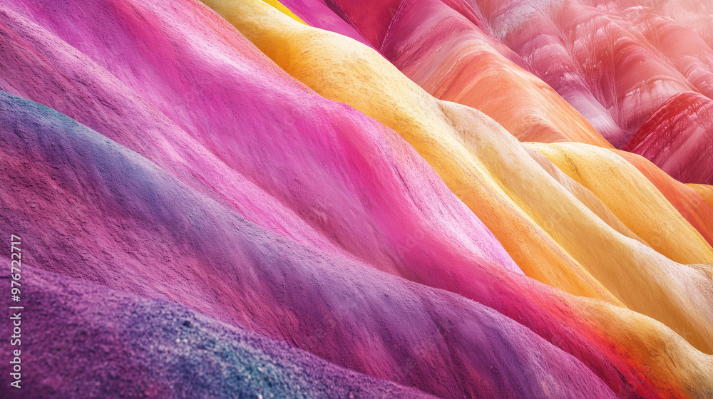 Super realistic photo of the colorful mountains in Peru, where vibrant ...