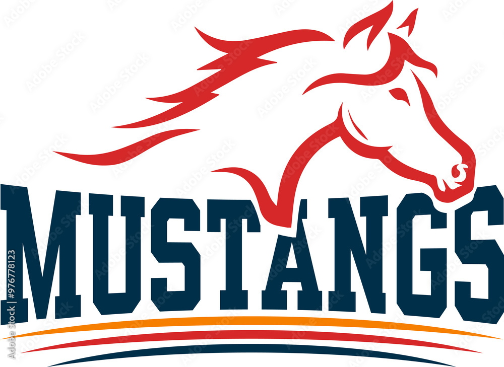 Ilustración de Stock Mustangs team logo, sport logo, school logo, game ...