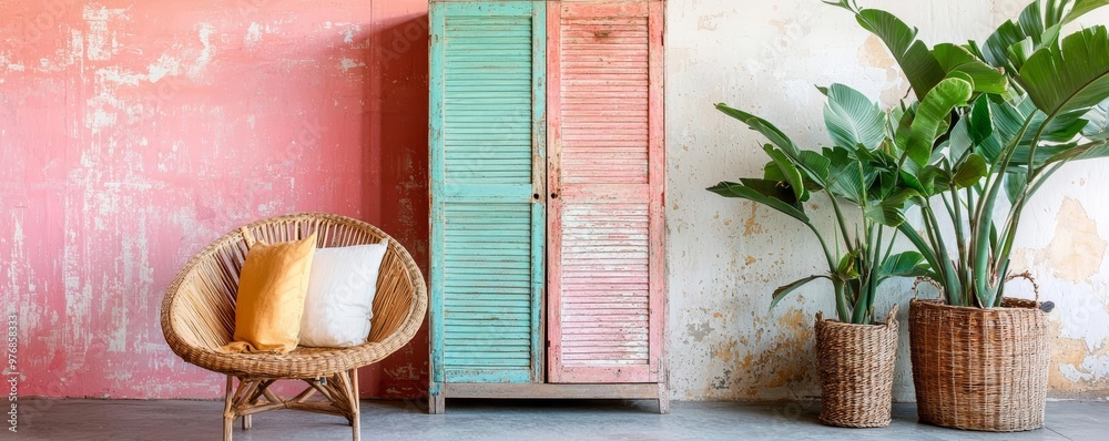 Upcycled wardrobe with mismatched recycled wood doors, perfectly ...