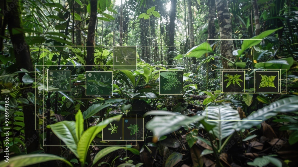 AI-enhanced cameras identifying and cataloging plant species in a dense ...