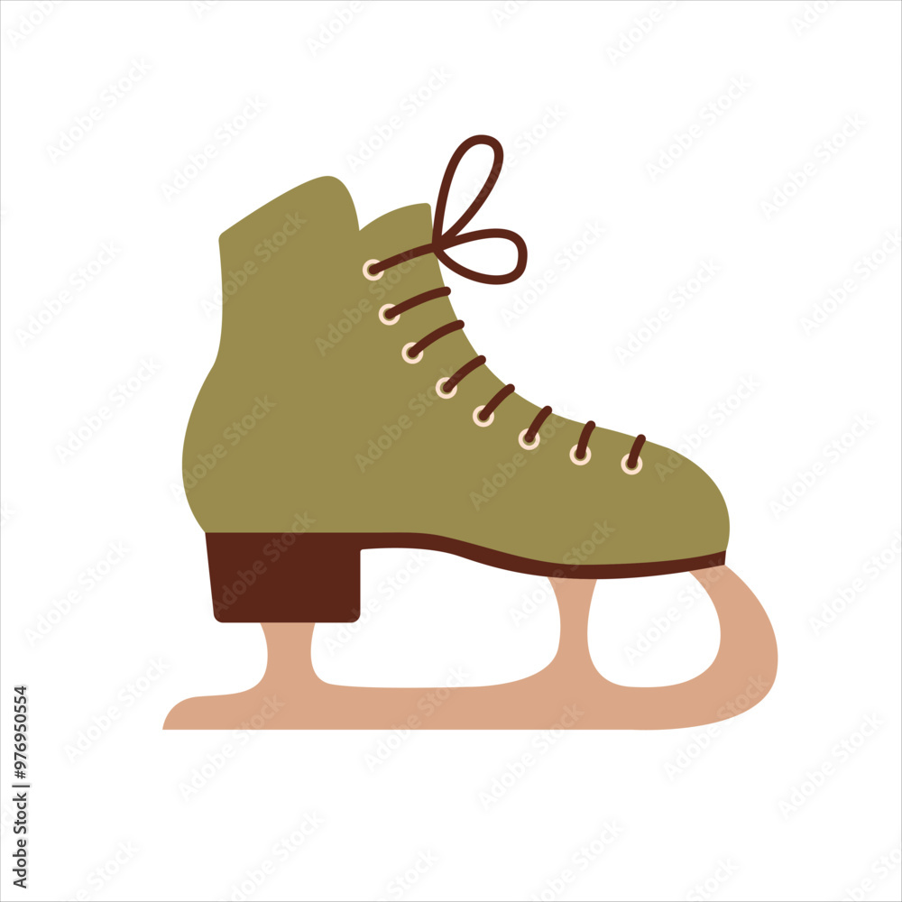 Simple illustration of ice skates. Vector minimal cute clip art. Winter ...