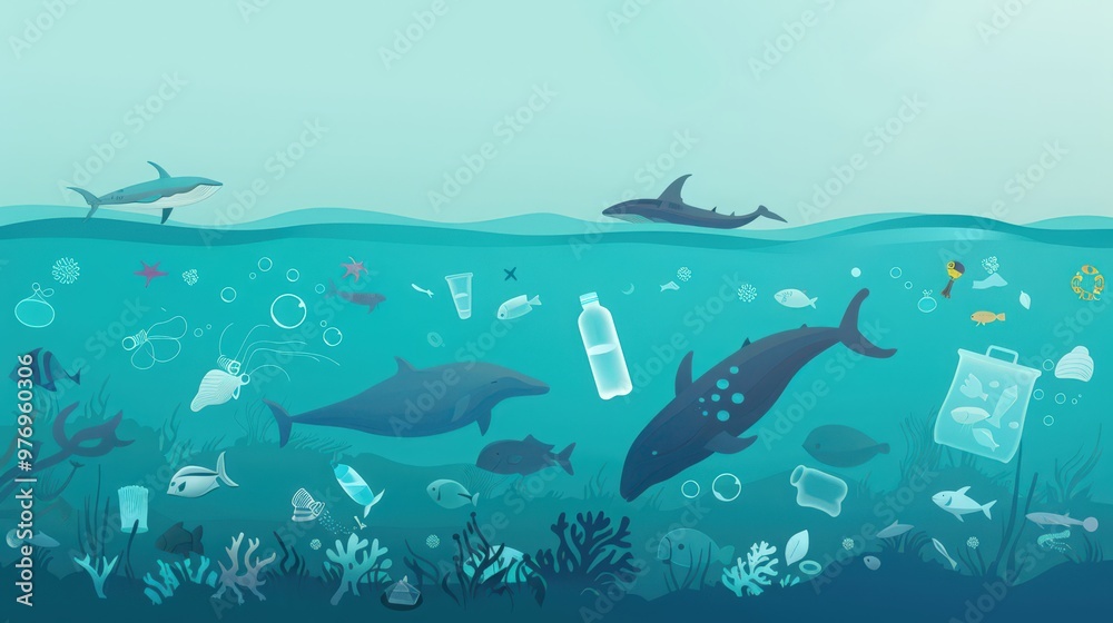 An infographic illustrating the impact of plastic pollution on marine ...