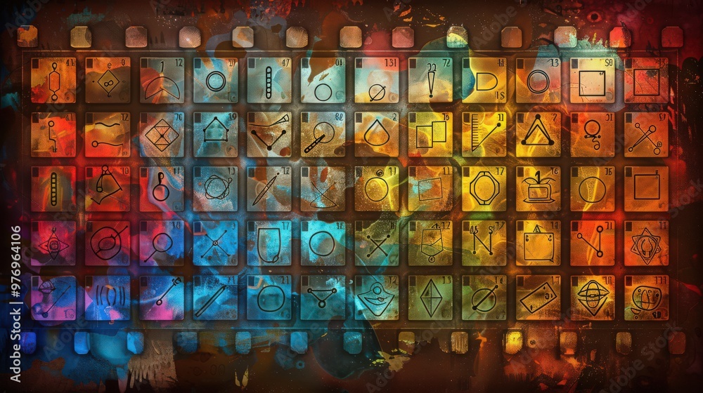 Stock-Illustration „Artistic representation of the periodic table with ...