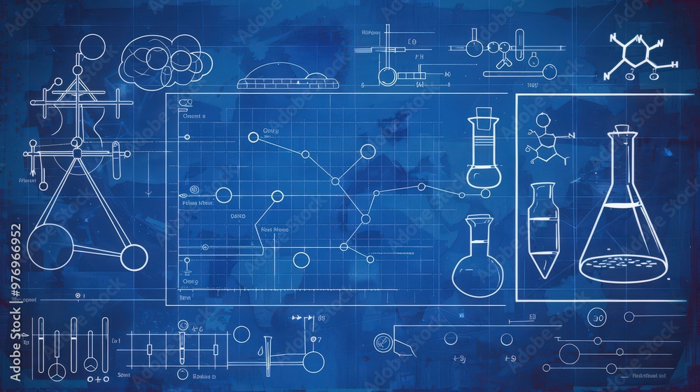 Blueprint of a flowchart illustrating the steps of the scientific ...