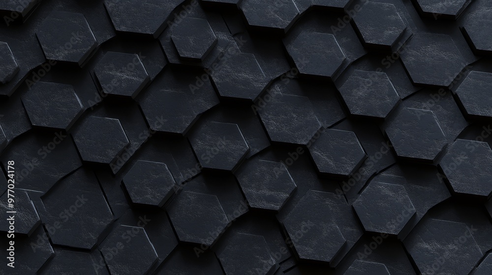 Dark, futuristic, hightech background with hexagonal cellular structure ...