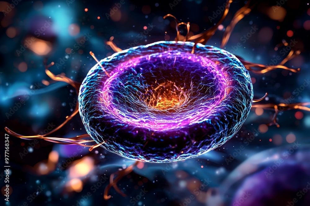 ภาพประกอบ Stock Illustration of the phases of mitosis, realistic, cell ...