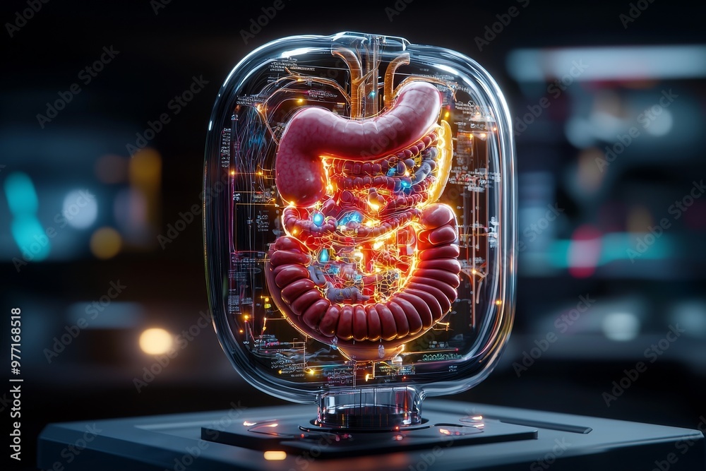 Stock-Illustration „Interactive diagram of the human digestive system ...