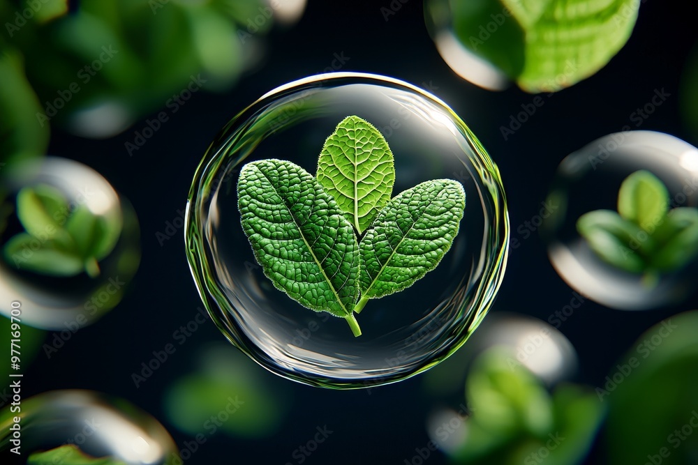 Visualization of the carbon dioxide-oxygen cycle in plants, realistic ...