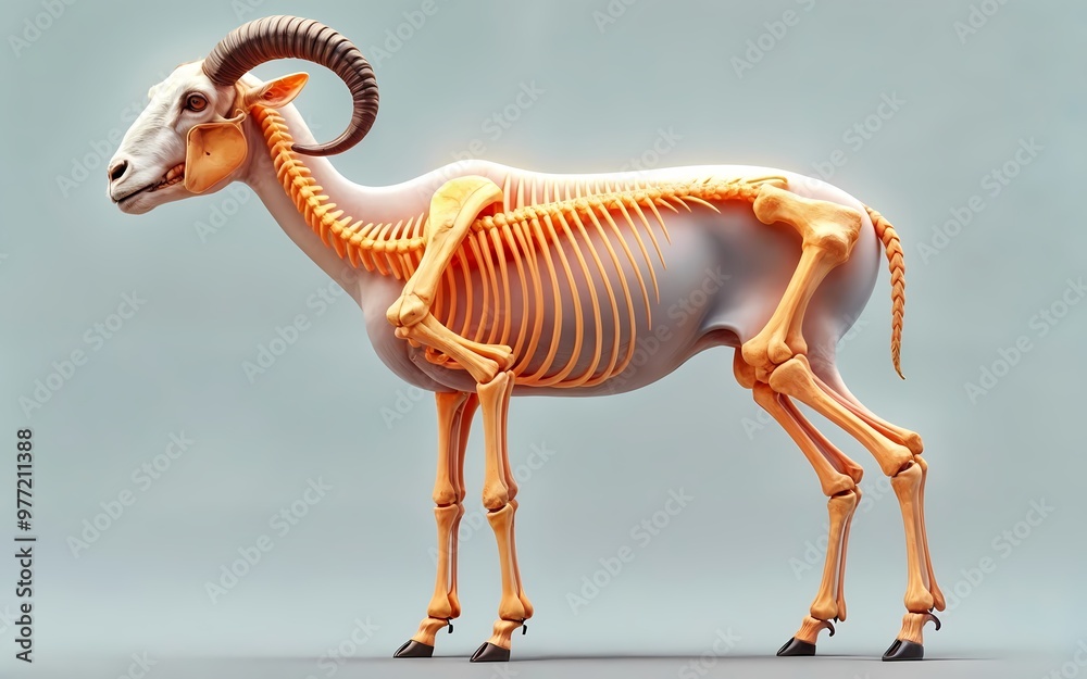 X-ray anatomical illustration of a lion skeleton Stock Illustration ...