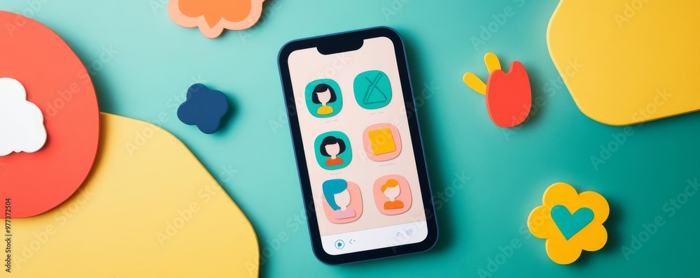 Language learning app UI, interactive and colorful, playful icons for ...